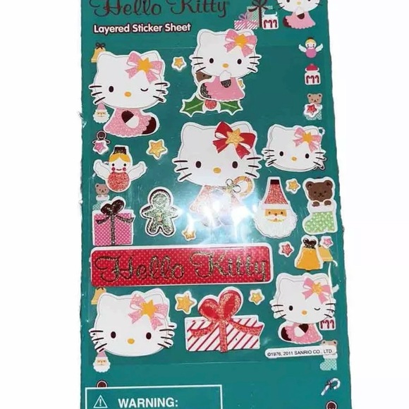 Sanrio | Art | 976211 Hello Kitty Layered Sparkly Sticker Sheet ...